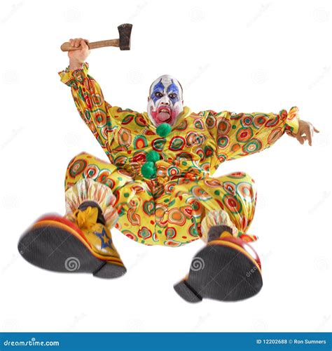 Aanval Van De Kwade Clown Stock Foto Image Of Gezicht 12202688