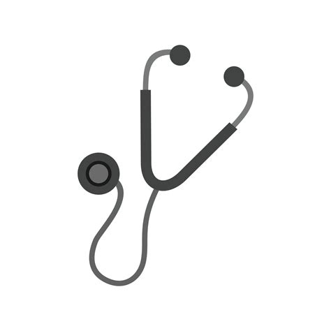 Stethoscope Flat Greyscale Icon 15684633 Vector Art At Vecteezy