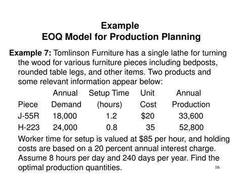 ppt outline eoq model for production planning the multi product