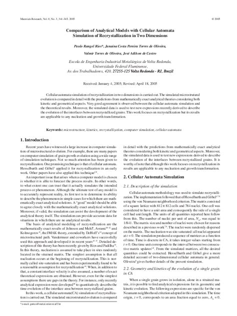 Pdf Comparison Of Analytical Models With Cellular Automata Simulation