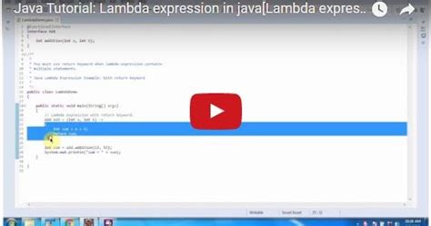 Java Ee Java Tutorial Lambda Expression In Java Lambda Expression Example With Return Keyword
