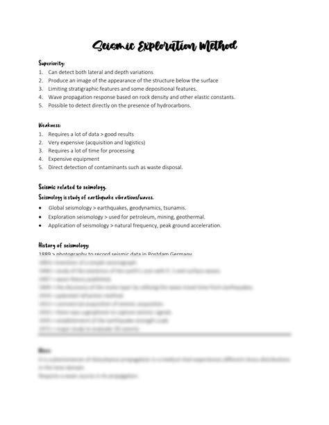 Solution Seismic Exploration Method Studypool