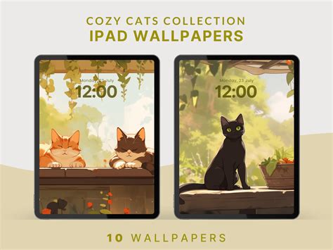 Cute Cat Ipad Wallpaper Cottagecore Tablet Wallpaper Kawaii Cat