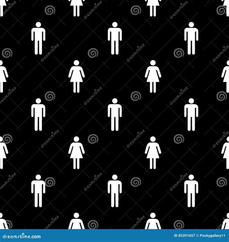 Seamless Male And Female Sign Pattern On Black Stock Illustration