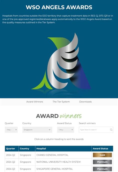 Congratulations To The 3 Singapore Hospitals Who Have Received Wso Angels Awards For 2024 Q2