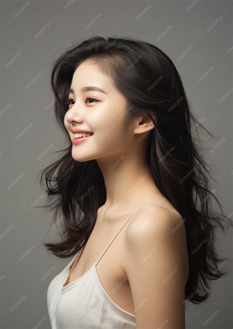 Young And Beautiful Asian Japanese Korean Chinese Model Girl Lady Woman White Background