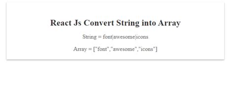 React Js Convert String To Array Split By Comma Space And Pipeline