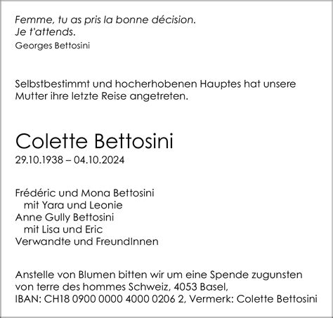 Colette Bettosini Hommages
