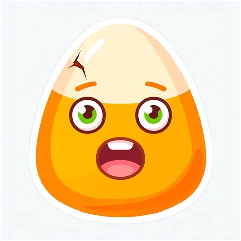 Surprised Candy Corn Cartoon Illustration Sticker Playground