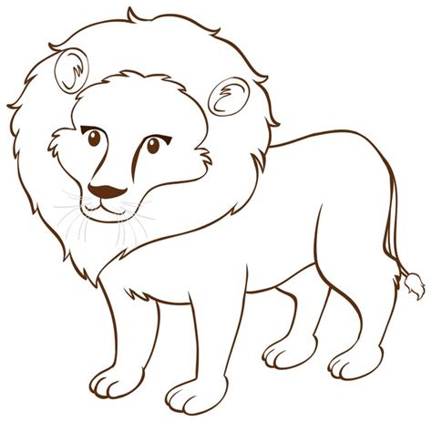 Simple Cute Lion Drawing