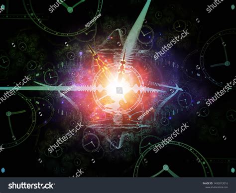 Space Clocks Faces Time Series Background Stock Illustration 1492813016