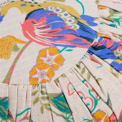 Printed Bird Floral Round Cushion