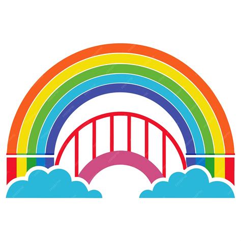 Rainbowbridgevectorsilhouettewithwhitebackgr Premium Ai Generated Vector