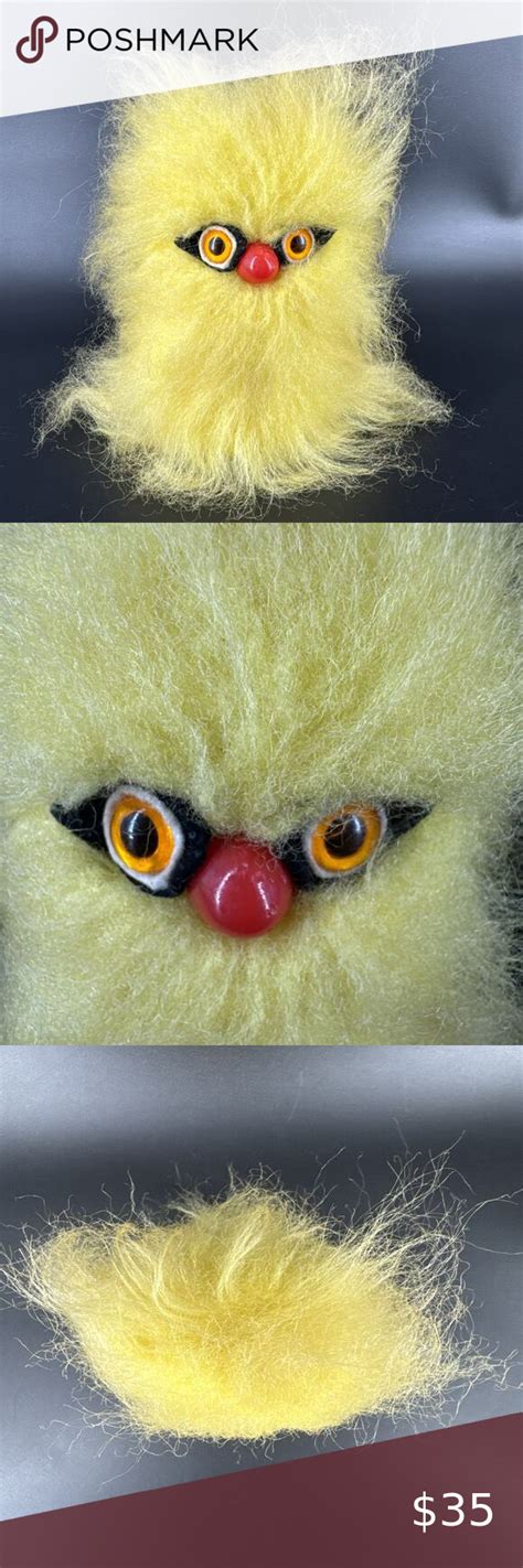 Vintage 1960s Glook Gonk Fuzzy Hairy Toy Doll Monster Beatnik England 7