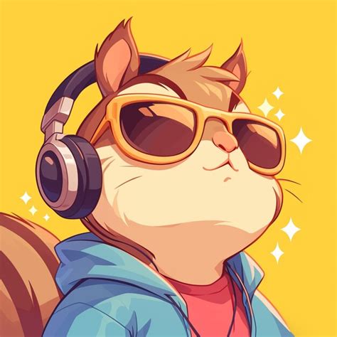 Premium Vector A Nimble Squirrel Broadcaster Cartoon Style