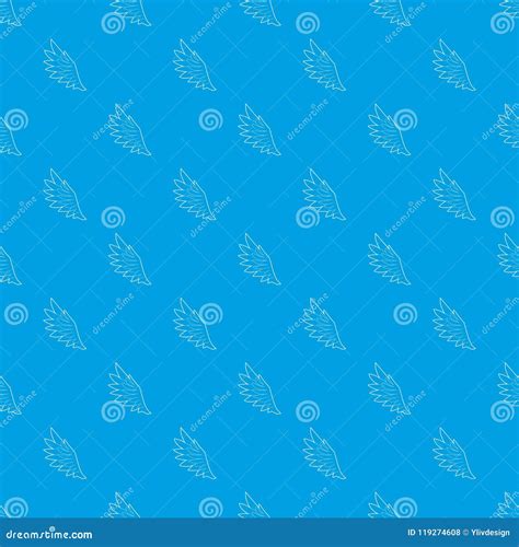 Bird Wing Pattern Vector Seamless Blue Stock Vector Illustration Of