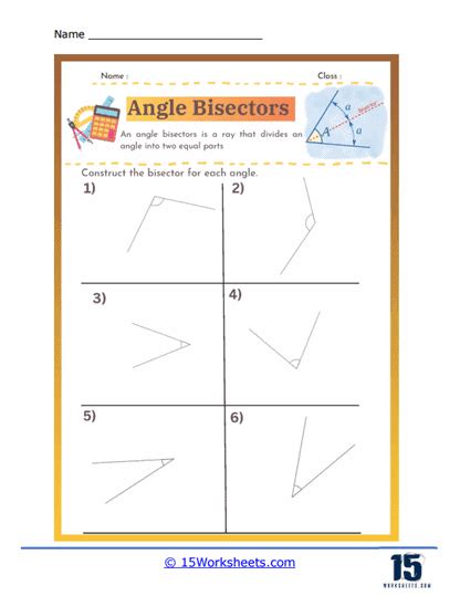 Angle Bisectors Worksheets 15