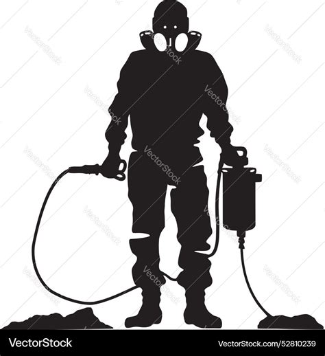 Fumigation Force Man With Sprayer Iconic Design Vector Image