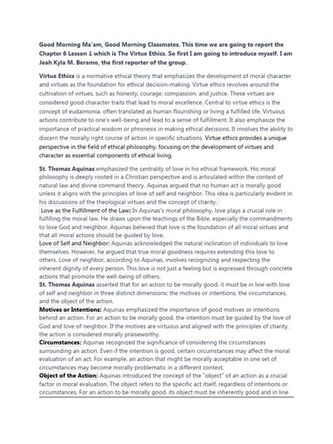 Ethics Report Pdf Virtue Ethics Virtue