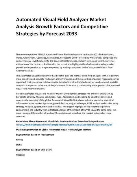 Ppt Automated Visual Field Analyzer Market Powerpoint Presentation