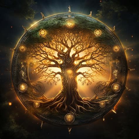 Premium Photo Illustration Of Beautiful Magical Tree Of Life With