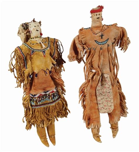 Lot Detail Pair Male And Female Apache Dolls