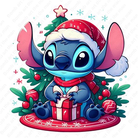 Stitch Christmas Clipart Cute Stitch Png Christmas Png Instant