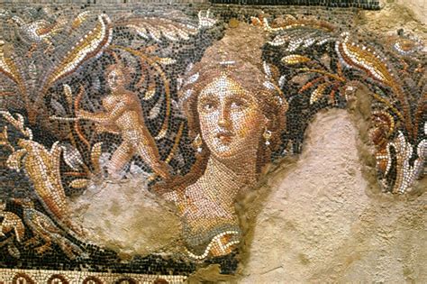 Medallion Mosaic Female Head Sepphoris Israel Pid000511 American