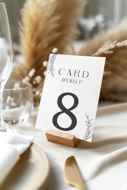 Premium Psd Wedding Table Card And Flowers