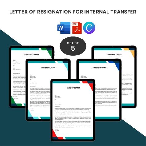 Letter Of Resignation For Internal Transfer Template Download Word