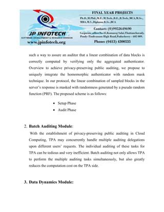 Privacy Preserving Public Auditing For Secure Cloud Storage DOCX