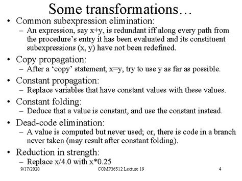 Lecture 19 Code Optimisation Source Code Front End