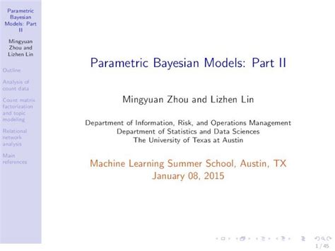 pdf let token parametric bayesian models part ii parametric
