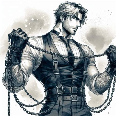 Prisoner Oc Male Man Chained Up Drawing Man In Chains Art Character