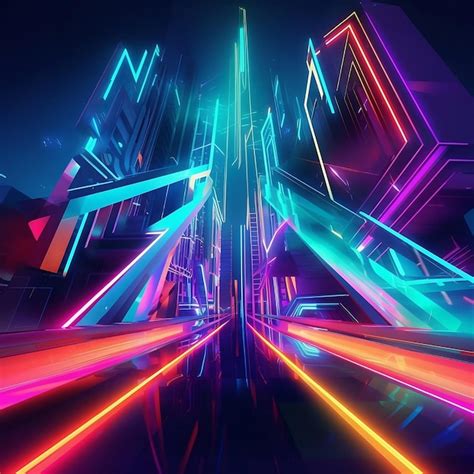 Premium Photo Abstract Neon Lights On Dark Background With Copy Space