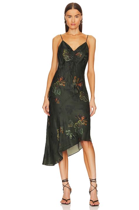 Allsaints Alexia Lilly Dress In Forest Green Revolve