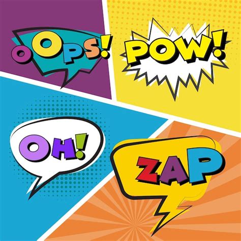 Comic Book Design Element Vector Premium Vector