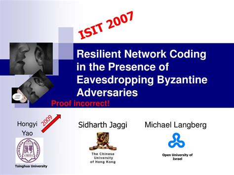 ppt resilient network coding in the presence of eavesdropping