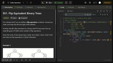 flip equivalent binary trees leetcode youtube
