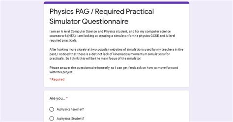 Required Practical Physics Simulator Gcse