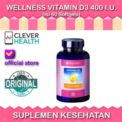 Jual Wellness Vitamin D3 400 Iu 60 Softgels Jakarta Selatan