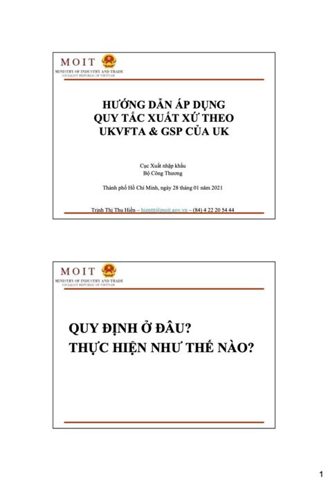 TÀi LiỆu TẬp HuẤn Ukvfta HƯỚng DẪn Áp DỤng Quy TẮc XuẤt XỨ Theo Ukvfta