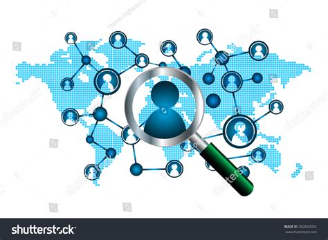 Magnifying Glass Scanning Identifying Computer Virus Stock Vector Royalty Free 382823032
