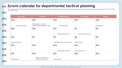 Scrum Calendar For Departmental Tactical Planning Ppt Presentation