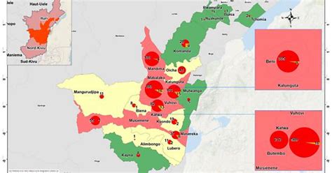 Distribution Of Ebola Virus Disease Evd Cases By Health Zone In The Provinces Of Ituri And