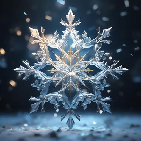 Premium Ai Image An Intricate Snowflake Hyperrealistic