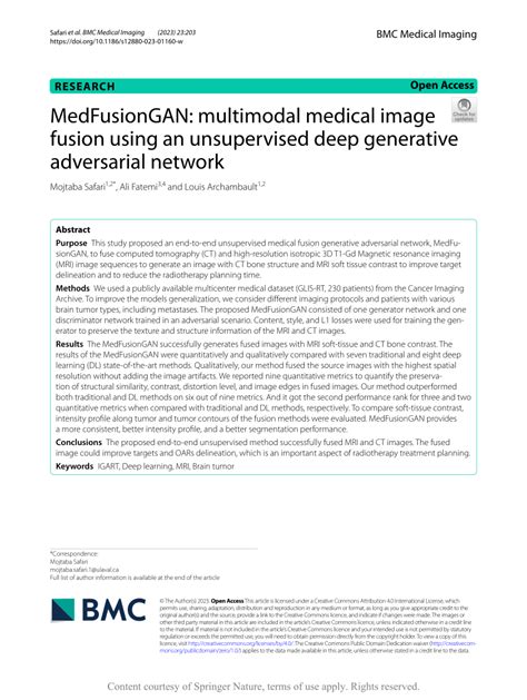 pdf medfusiongan multimodal medical image fusion using an