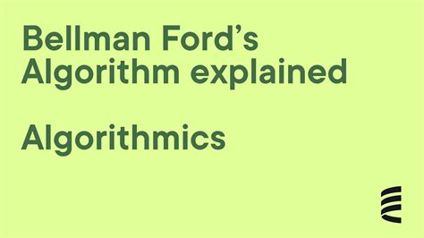 Bellman Fords Algorithm Explained Youtube