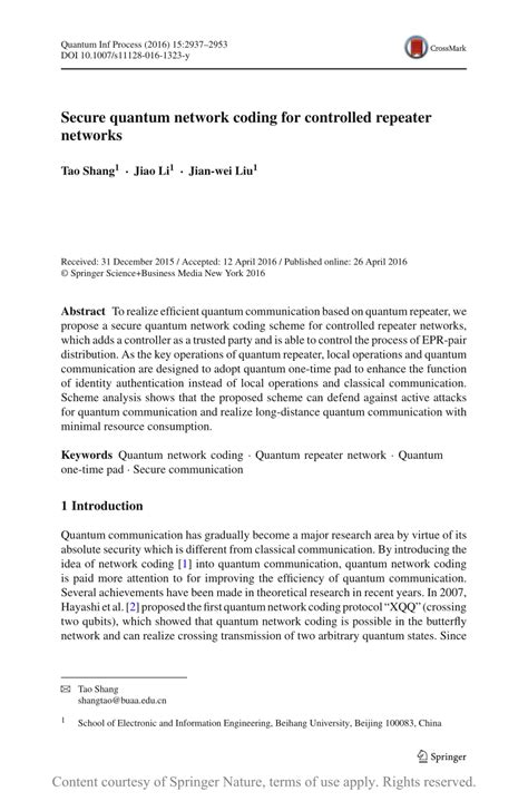 Secure Quantum Network Coding For Controlled Repeater Networks