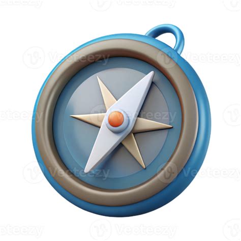 Extraordinary Artistic Compass With Rotating Needle Navigation Symbol